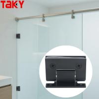 China Modern Shower Door Connected Frame 90 Degree Black Stainless Steel Glass Door Hinge for sale