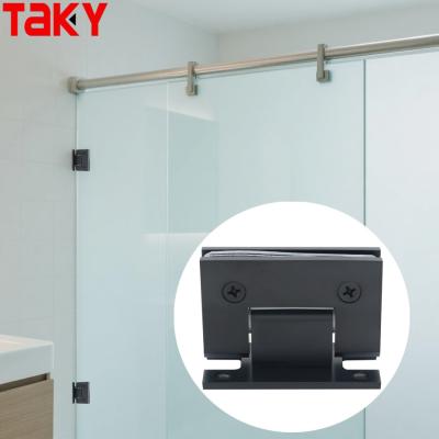 China Modern Shower Door Connected Frame 90 Degree Black Stainless Steel Glass Door Hinge for sale