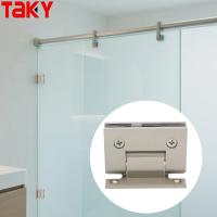 China Satin Steel Material 90 Degree H Back Plate Wall Mount Shower Glass Door Pivot Hinge for sale