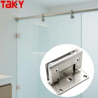 China Heavy Duty Stainless Steel Wall Mount Square Bathroom Shower Glass Door Hinges for sale