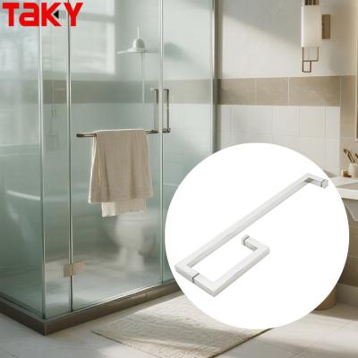 China L Shape Square Steel Shower Glass Door Pull Handles Glass Door Handle for sale