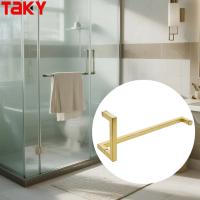 China Wholesale Stainless Steel Modern Gold Color Shower Room Tubular Glass Door Pull Handles for sale