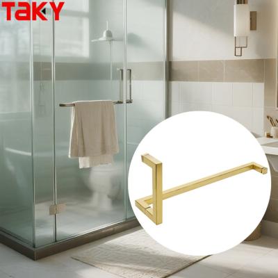 China Wholesale Stainless Steel Modern Gold Color Shower Room Tubular Glass Door Pull Handles for sale