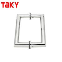 China SS304 Stainless Steel Glass Door Pull Handle with 203*203*19*1.0mm Size and Modern Design for Shower and Bathroom for sale