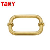 China SS304 Stainless Steel Shower Glass Door Handle with 203*203*19*1.0mm Size and Polished/Brushed Nickel/Black Finish for sale