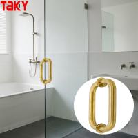 China Hot Sales Glass Sliding Door Handle Stainless Steel 304 Shower Gold Door Handle for sale