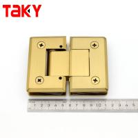China 180 Degree Gold Bathroom Glass Clamp Frameless Shower Glass Door Hinges for sale
