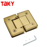 China 180 Degree Golden Shower Hinge 8-12mm Thickness Glass to Glass Hinge for sale