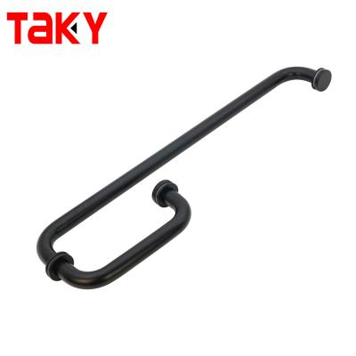 China Easy Installation G Type Stainless Steel Hotel Shower Handle Towel Bar Glass Door Pull Handle for sale
