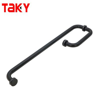 China Stainless Steel Sliding Glass pull Handle L Type Shower Door Pulls Towel bar glass door handle for sale