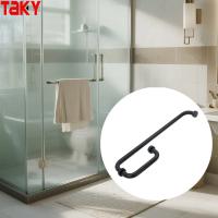 China Stainless Steel 304 Black Glass Door Handle Shower Round Door Handle for sale