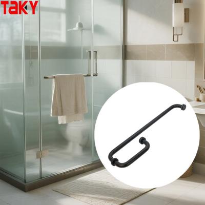 China Stainless Steel 304 Black Glass Door Handle Shower Round Door Handle for sale
