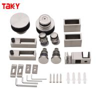 China Hot Selling Frameless Shower Room Accessories Fitting Sliding Glass Door System Kit for sale
