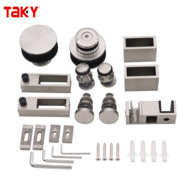 China Hot Selling Frameless Shower Room Accessories Fitting Sliding Glass Door System Kit for sale