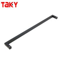China Stainless Steel Black Square Bathroom Single Sided Towel Bar Door Pull Handle for sale