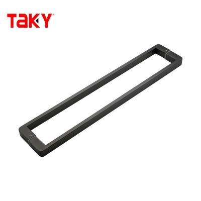 China Factory Wholesale Square Shape Glass Handle Modern Matte Black Frameless Glass Door Pull Handle for sale