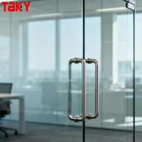 China Modern Back to Back Towel Bar Frameless Stainless Steel Shower Glass Door Pull Handle for sale