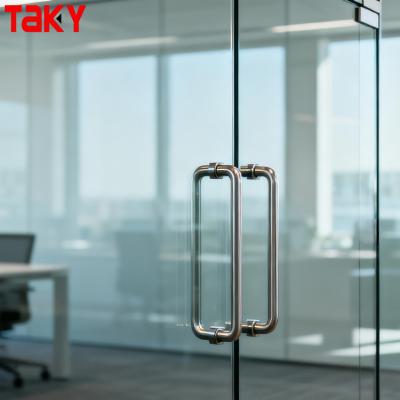 China Modern Back to Back Towel Bar Frameless Stainless Steel Shower Glass Door Pull Handle for sale