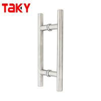 China Easy Installation Customized OEM Stainless Steel Modern H Shape Glass Door Handle for sale