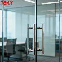 China Stainless Steel Shower Polished Door Handle Interior Pull Push Glass Door Handle for sale