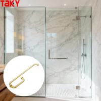 China G Type Modern Luxury Stainless Steel Hotel Towel Bar Glass Door Pull Handle for sale