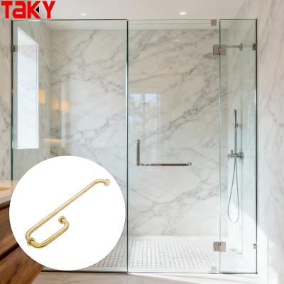 China G Type Modern Luxury Stainless Steel Hotel Towel Bar Glass Door Pull Handle for sale