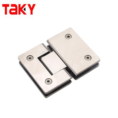 China Transitional 180 Degree Bathroom Glass Clamp Frameless Tempered Shower Glass Door Hinges for sale