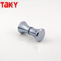 China New Design Silver Bathroom Door Double Hole Knob Shower Room Sliding Door Glass Handle for sale