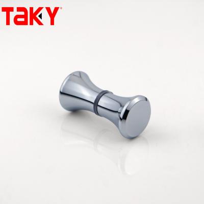 China New Design Silver Bathroom Door Double Hole Knob Shower Room Sliding Door Glass Handle for sale