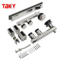 China Factory Hardware Frameless Glass Hanging Zinc Alloy Shower Glass Sliding Door Fittings for sale