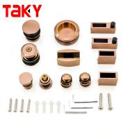 China Rose Gold Stainless Steel 304 Sliding Door System Glass Door Hardware Kit for sale
