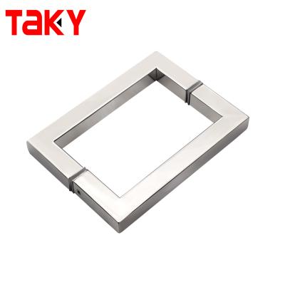 China OEM/ODM Stainless Steel Shower Door Handle Back to Back square Tube Glass Door Handle for sale