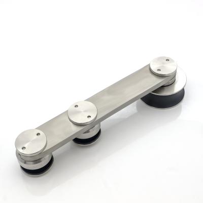 China Stainless Steel Frameless Shower Sliding Door System Hotel Glass Barn Door Hardware Fitting Sliding Door Kit for sale