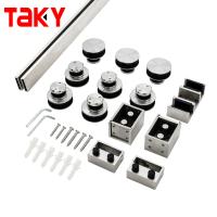 China Modern Glass Fittings Tempered Glass Door System Stainless Steel Frameless Shower Sliding Door Hardware for sale