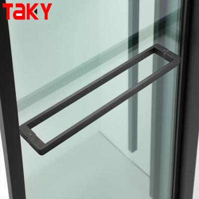 China Contemporary Black Door Pull Handle Stainless Steel Bathroom Sliding Glass Door Handle Glass Shower Handle for sale