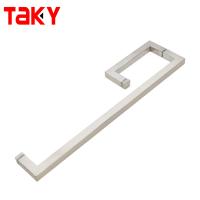 China Factory Wholesale Square Tubing Durable Stainless Steel Shower Door Towel Bar Handle for sale