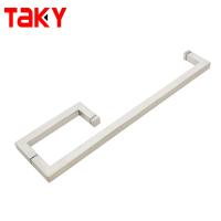 China Factory Wholesale Square Tubing Durable Stainless Steel Shower Door Towel Bar Handle for sale
