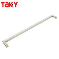 China Stainless Steel Shower Room Door Pull Handle Back to Back Towel bar Sliding Glass Door Handle for sale