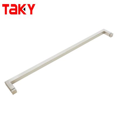 China Stainless Steel Shower Room Door Pull Handle Back to Back Towel bar Sliding Glass Door Handle for sale