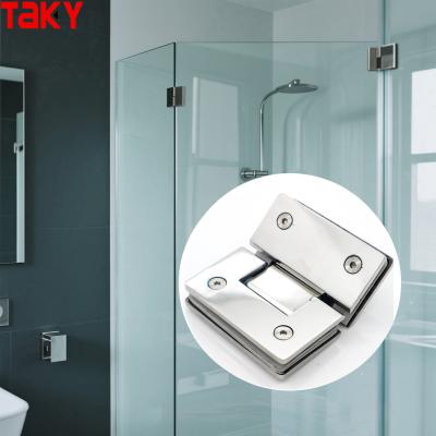 China Stainless Steel 304 Glass Shower Hinge with 135 Degree Opening for 8-12mm Glass Thickness for sale