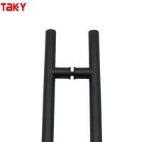 China Glass Door Wood Door Double Sided Stainless Steel Black Door Pull Handle Large Main Lock Handle for sale