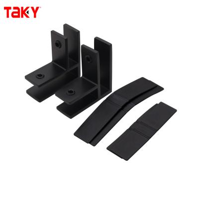 China Stainless Steel 316 F Shape Glass Door Connector for 8-12mm Glass with Modern Frameless Design for sale
