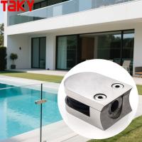 China Stainless Steel 316 Glass Clamp for 8-12mm Tempered Glass with Frameless Design for sale