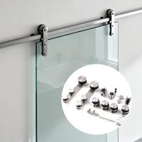 China Stainless Steel Shower Sliding Door Hanging Wheel Accessories Bathroom Glass Door Hardware Kit for sale