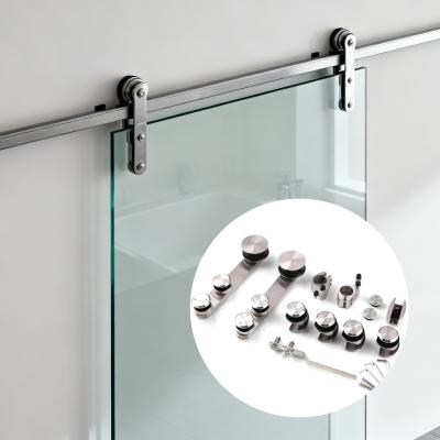 China 304 Stainless Steel Frameless Shower Door Hardware Kit with 80-120kg Load Bearing for Sliding Barn Doors for sale
