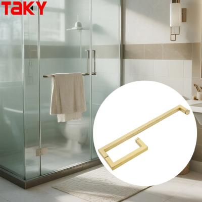 China 304 Stainless Steel Modern Design Shower Glass Door Handle with Polished Brushed Nickel Black Finish for sale