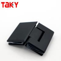 China Frameless 135 Degree Black Shower Door Hardware Stainless Steel Glass Door Hinge for sale