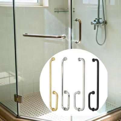 China Polished Finish SS304 Modern Design Shower Glass Door Handle and Glass Door Pull Handle for sale