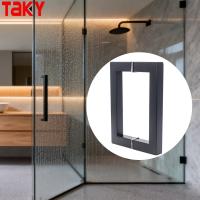 China SS304 Stainless Steel Shower Glass Door Handle with 203*203*19*1.0mm Size and Polished/ Brushed Nickel/ Black Finish for sale