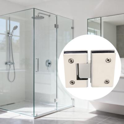 China Stainless Steel 304 Frameless Shower Hinge for 8-12mm Glass with Chrome Plate Finish for sale